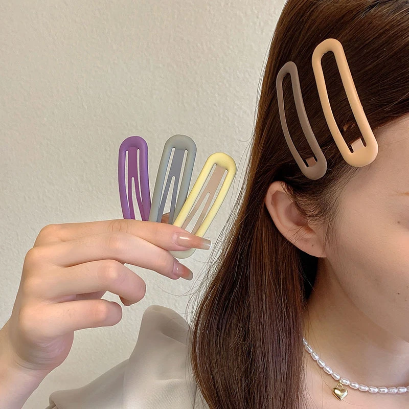 8pcs Frosted Bangs Clip Candy Color Oval BB Hairpin Hair Jewelry ...