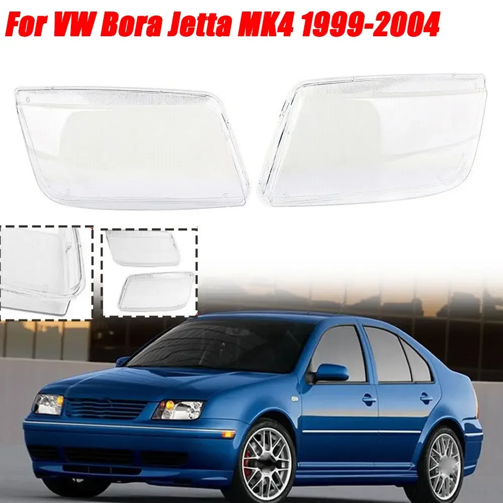1Pair Front Headlight Lens Cover For VW MK4 Jetta Bora 1999-2005 ...