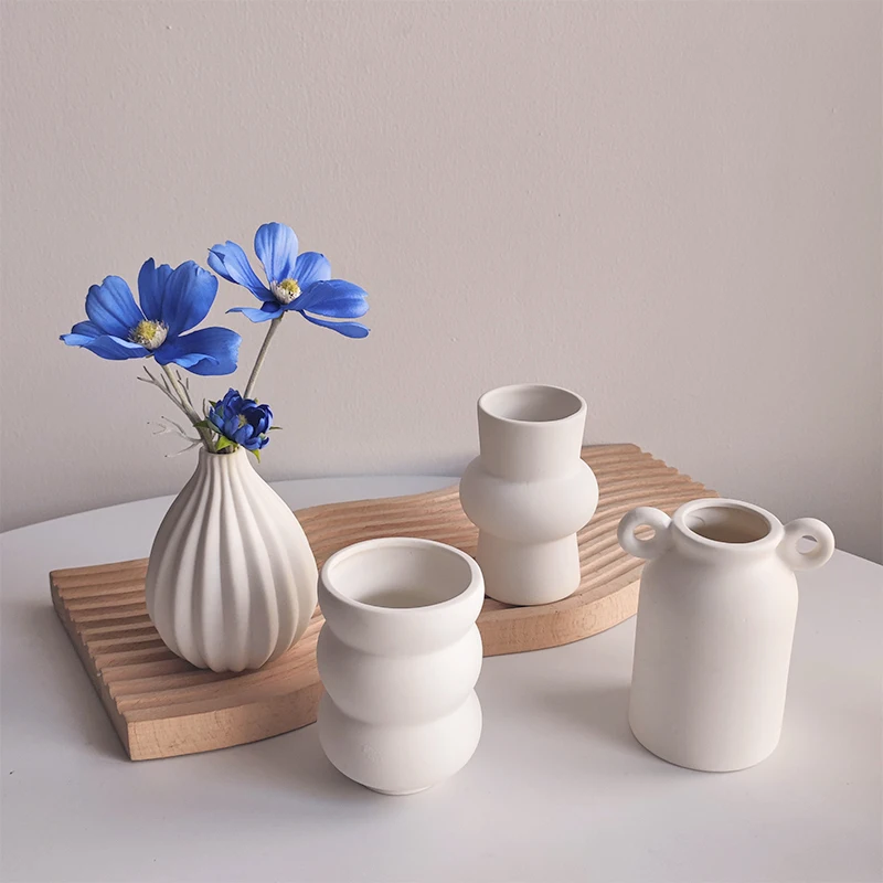 Creative-Ceramic-Vases-INS-Desktop-Decorative-White-Vase-Simple-Style ...