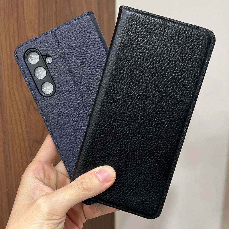 Magnet-Genuine-Leather-Skin-Flip-Wallet-Book-Phone-Case-Cover-On-For ...