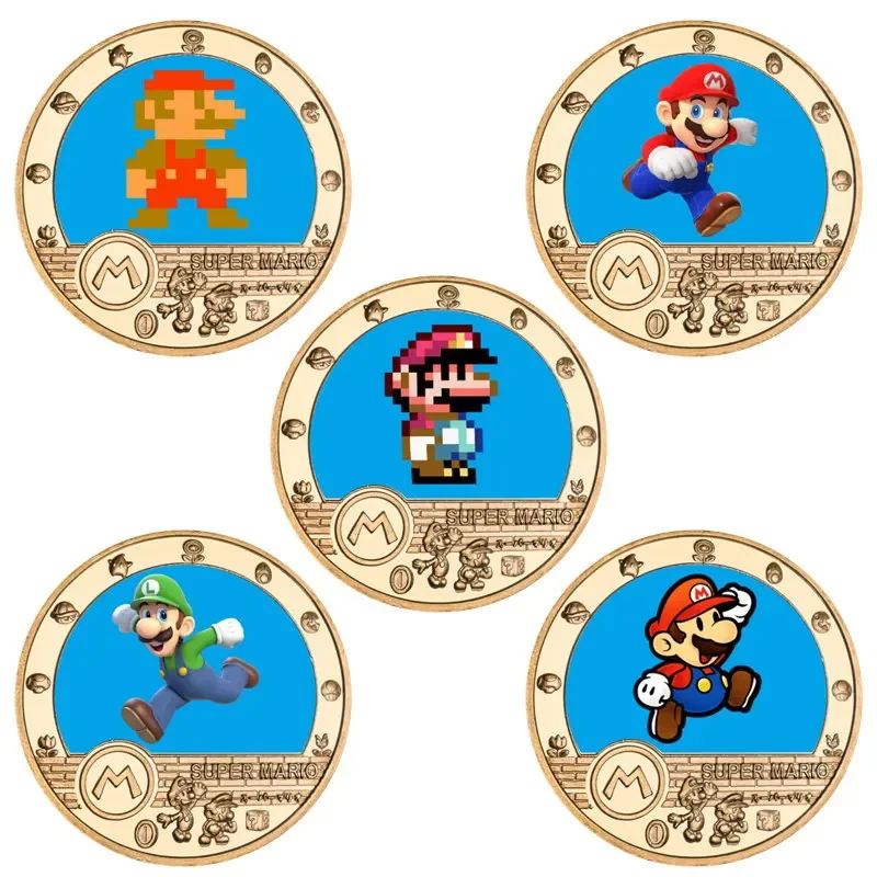 Super-Mario-Commemorative-Coin-Toy-Mario-Anime-Peripheral-Gold-plated ...