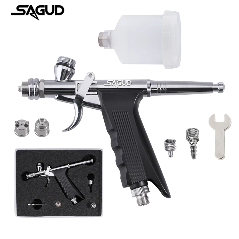 SAGUD-Airbrush-Kit-Gravity-Air-Brush-Gun-with-Nozzle-Cap-Connector ...