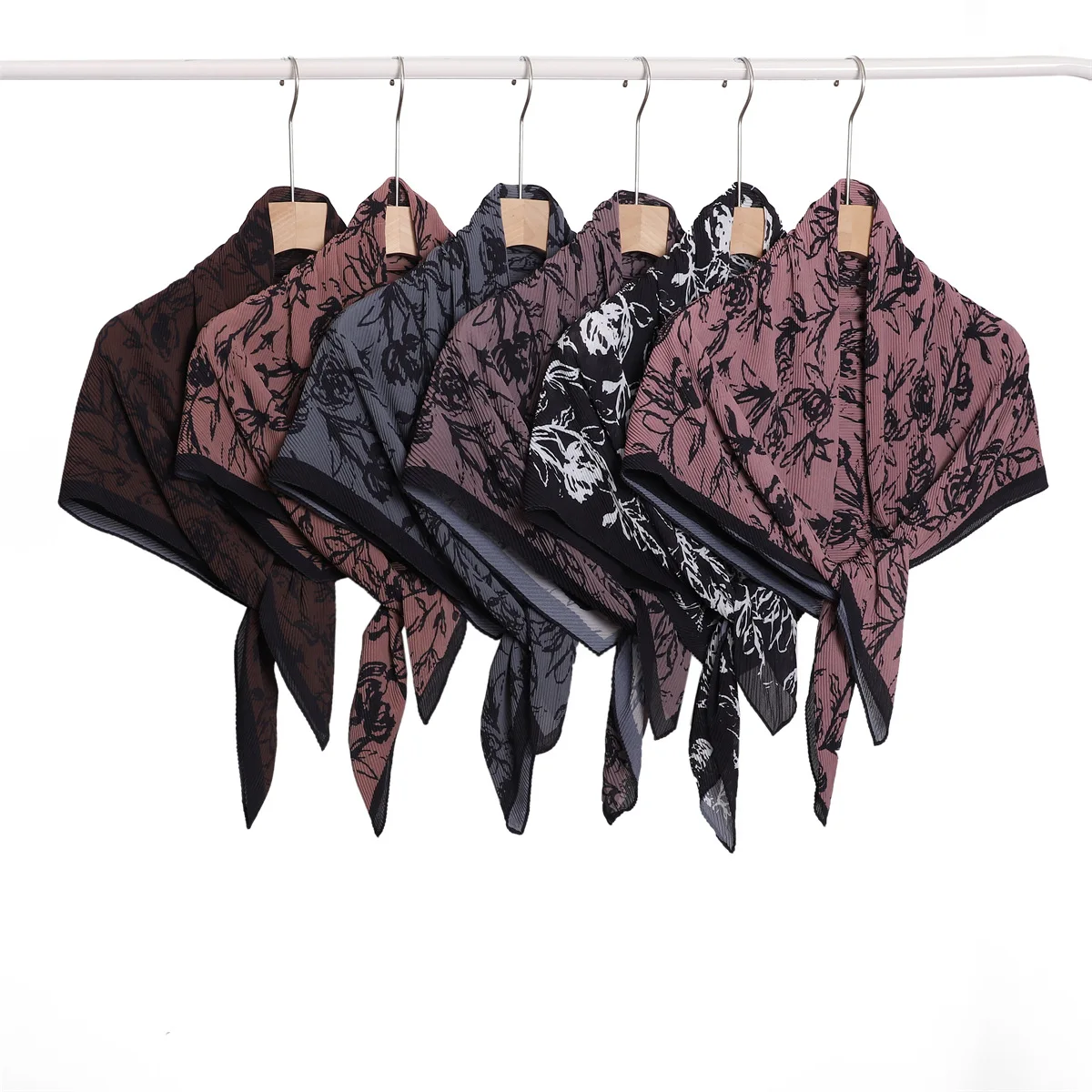 90-90cm-Maldives-Wholesale-Floral-Pleated-Square-Scarf-Women-Chiffon ...