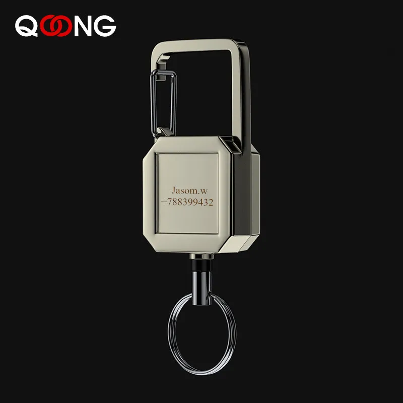 Custom Lettering Roll Retractable Keychain Bag Recoil ID Card Holder ...