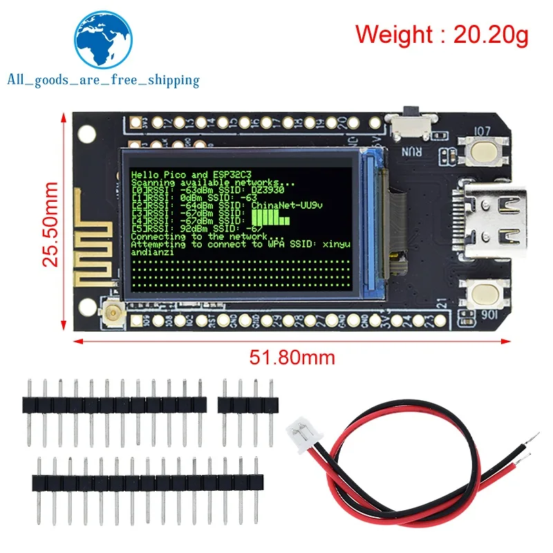 Tzt-T-PicoC3-ESP32-C3-rp2040-wi-fi-sem-fio-bluetooth-m-dulo-placa-de ...