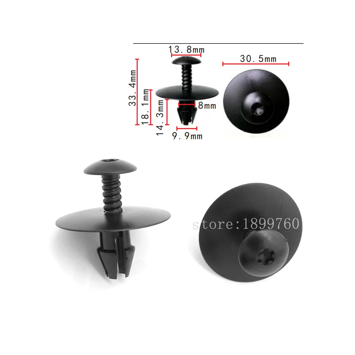100/500x OEM SIDE SKIRT PUSH ON Retainer Clip for MERCEDES BENZ ...
