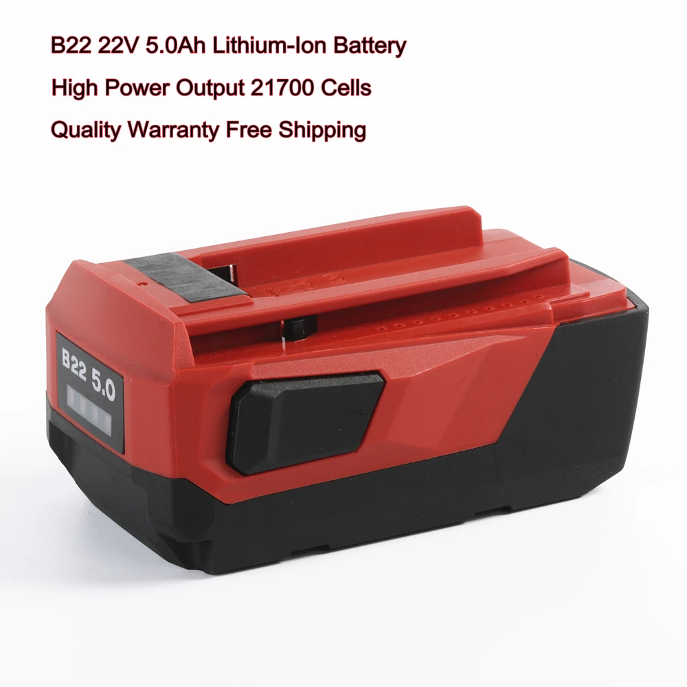 New B22 22V 5.0Ah 5000mAh High Power Lithium Ion Battery for Hilti 18V 21.6V 22V Cordless Power ...