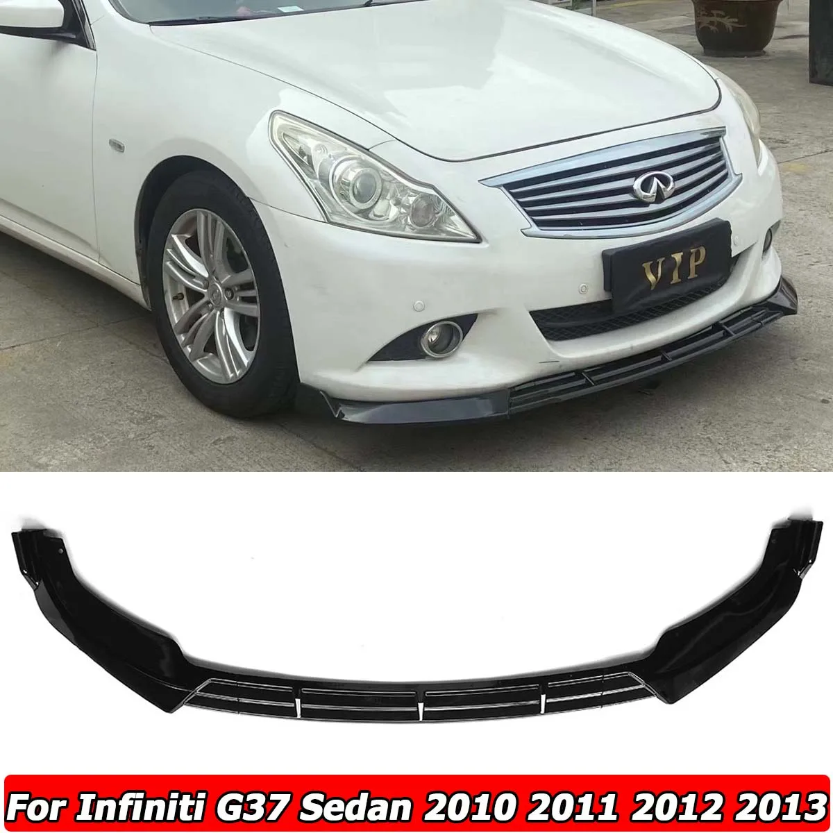 3PCS-SET-Front-Bumper-Lip-Spoiler-Side-Splitter-Cover-Guard-Body-Kit ...