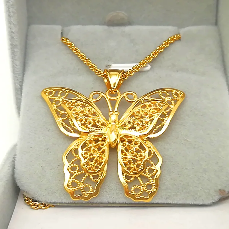 Butterfly Jewelry Women Necklace | Necklaces Women 24k Real Gold - 24k ...