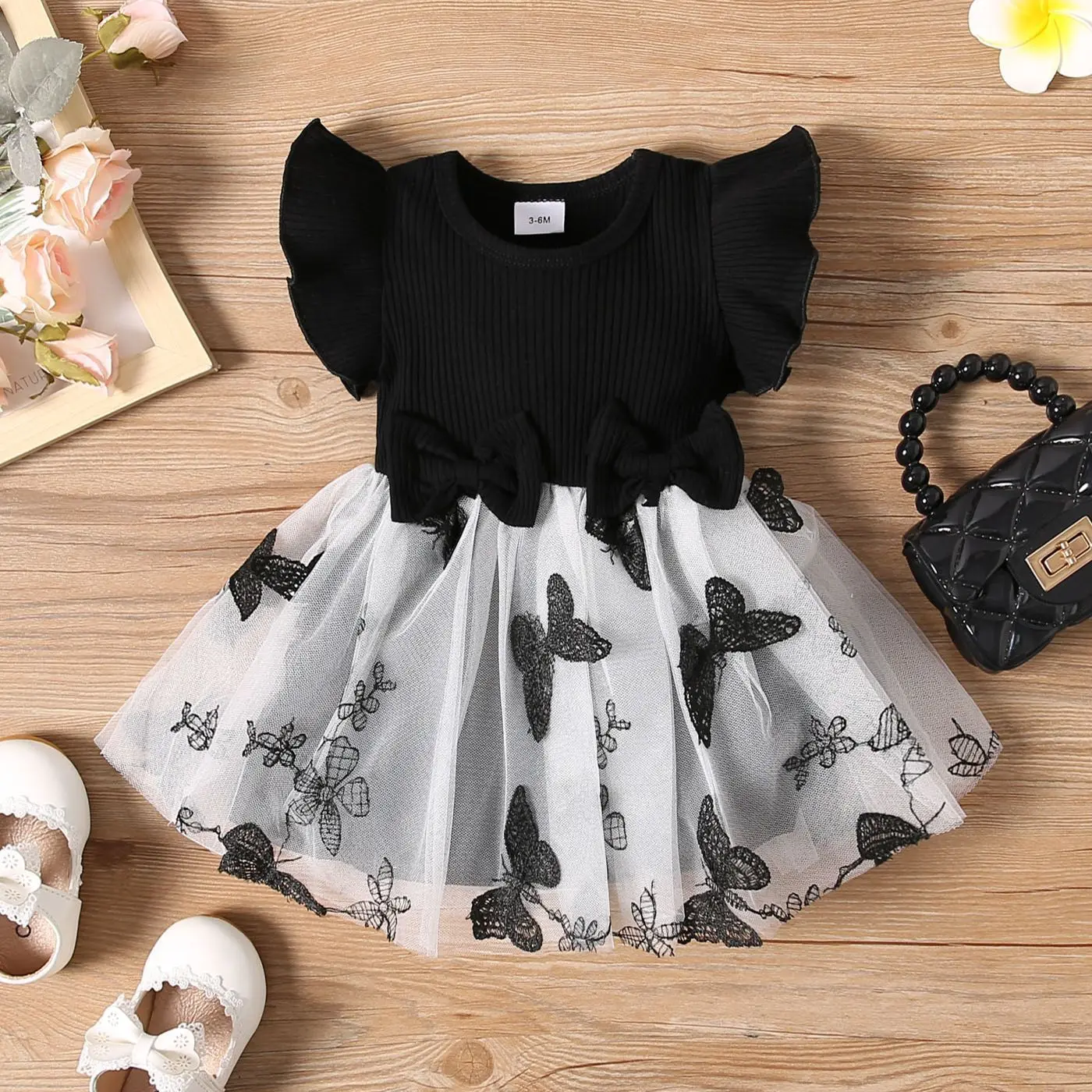 0-3-Years-Old-Summer-New-Baby-Girl-Round-Neck-Flying-Sleeve-Bow-Design ...
