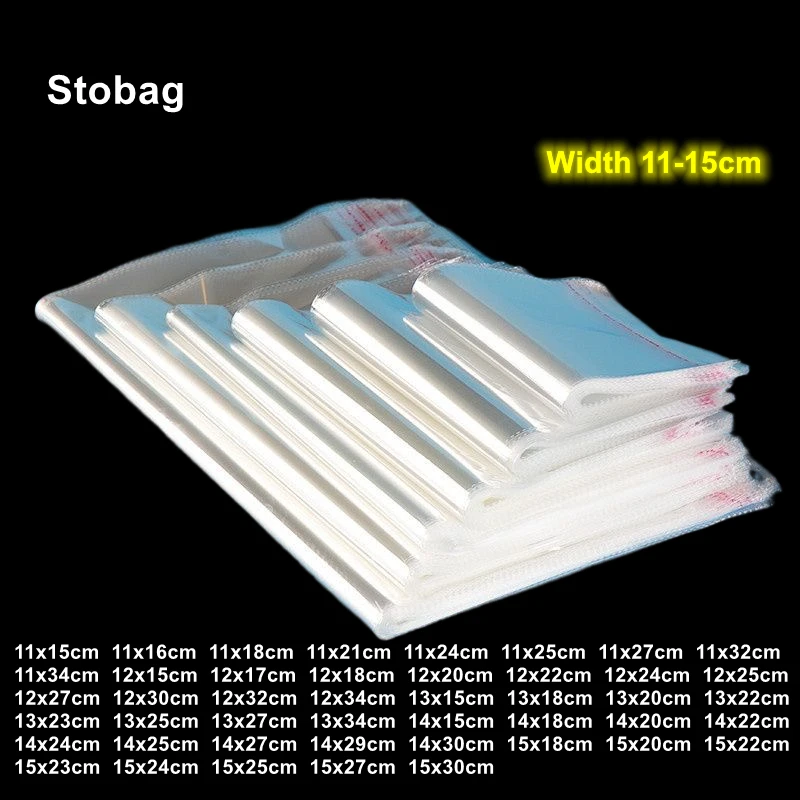 StoBag-100pcs-Cellophane-Self-adhesive-Bag-Plastic-Opp-Transparent-Sealed-Gift-Jewelry-Candy ...