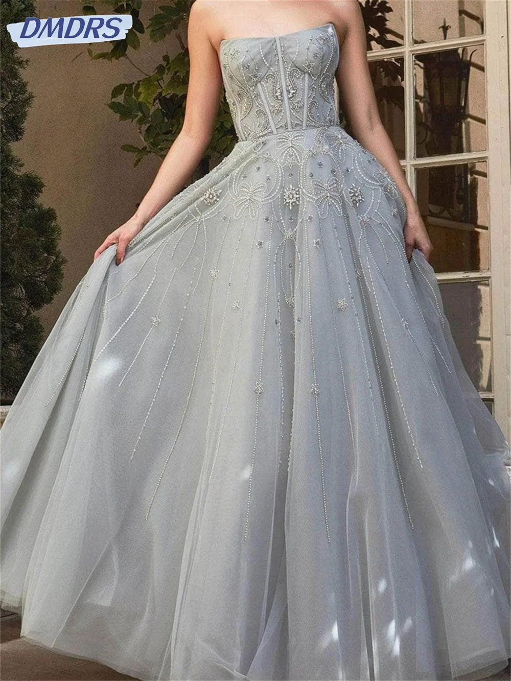 Classic-A-Line-Beaded-Evening-Gowns-2024-Elegant-Strapless-Floor-Length ...