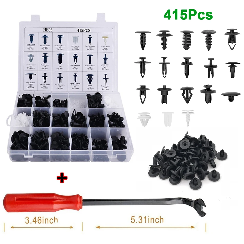 415/100/50 Pcs Universal Car Bumper Retainer Clips Fender Hole Rivets ...