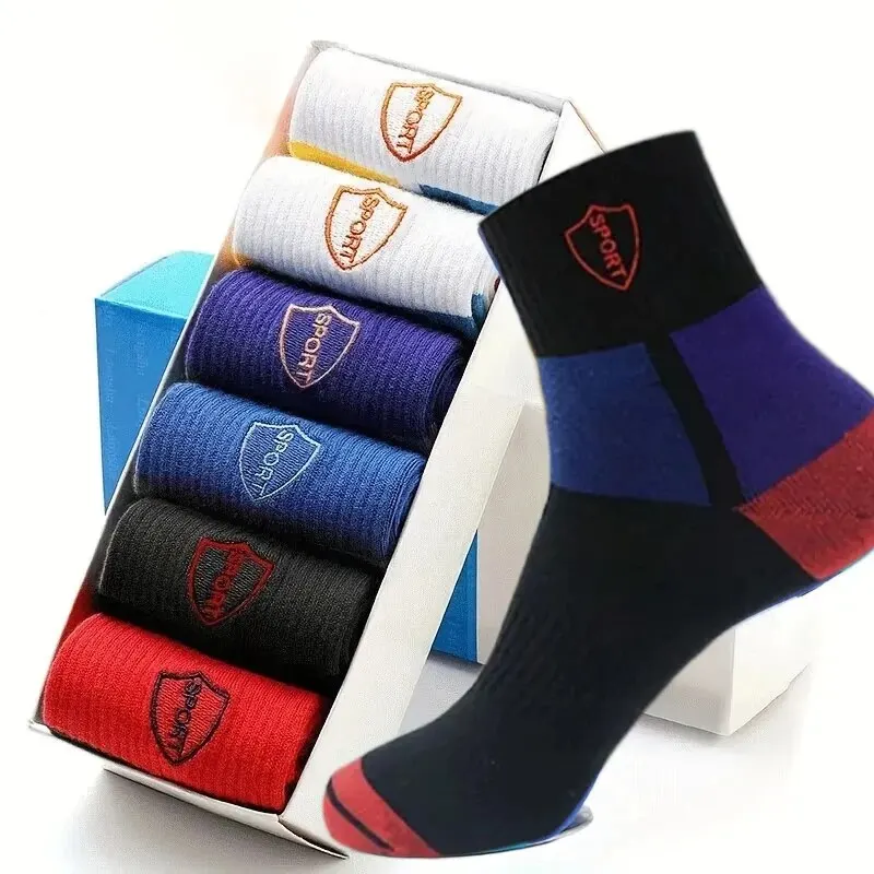 5-Pairs-Men-s-Formal-Color-Block-Socks-Comfortable-Breathable-Soft ...