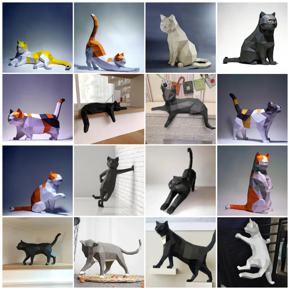 Cat-Kitten-Animal-Paper-Model-Origami-3D-Papercraft-Home-Hallway-Party ...