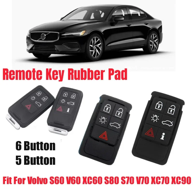 5-6-Buttons-Remote-Key-Rubber-Pad-Replacement-Fob-Fit-For-Volvo-S60-V60 ...
