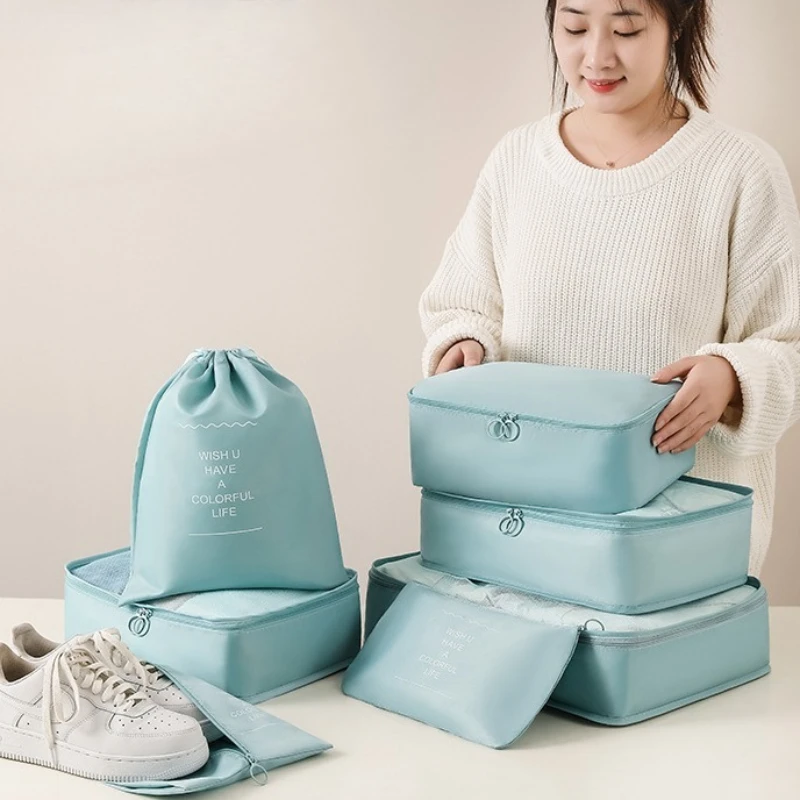 7PCS Set Set Travel Organizer Storage Bags Suitcase Packing Cubes Set ...