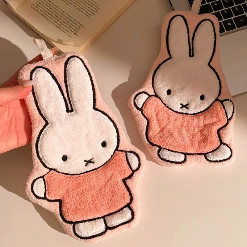 Kawaii Miffy Hanging Hand Towel Adorable Thick Absorbent Kitchen ...
