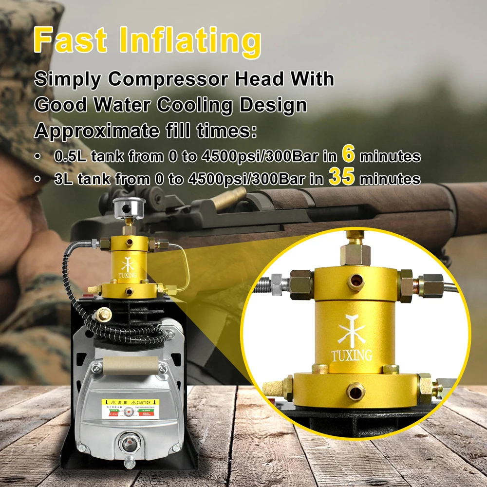 4500Psi 300Bar PCP Air Compressor Electric High Pressure Air Compressor ...