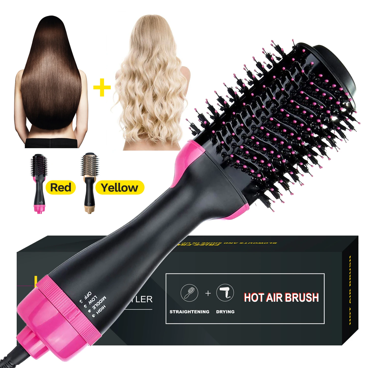 3-In-1-Hair-Dryer-Brush-Blow-Dryer-with-Comb-One-Step-Hair-Blower-Brush ...