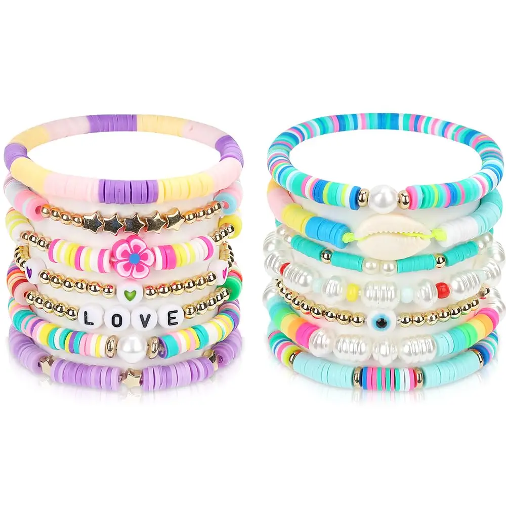 Juego-de-pulseras-Preppy-con-cuentas-de-arcilla-polim-rica-para-ni-a ...