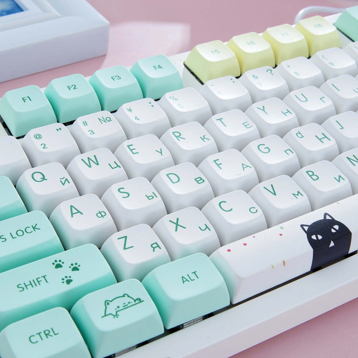 Russian Layout Keycap Xda Profile Pbt Keycaps Dye Sublimation For Ikbc Cherry Mx 108/104/87/61 ...