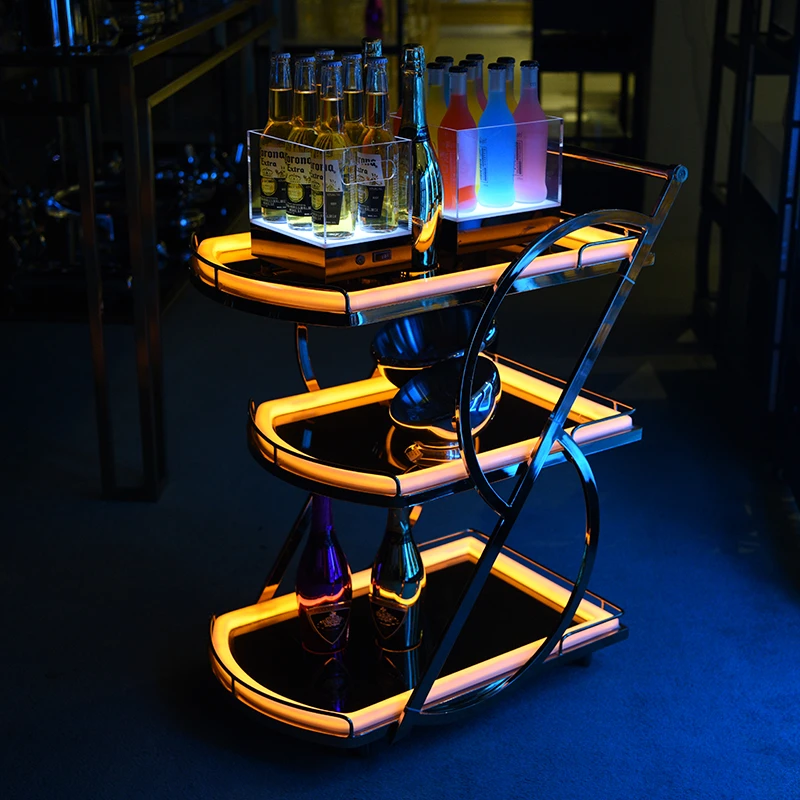 Aluminum Frame Led Vip Snack Car Food Cart Champagne Cabinets Wine ...