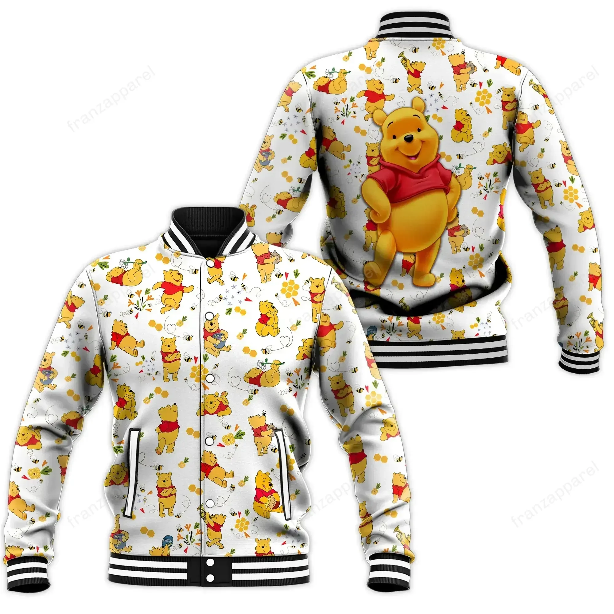 Winnie The Pooh Baseball Jacket Men S Women Hip Hop Harajuku Jacket