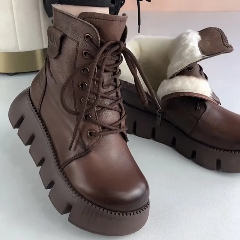 Botas-de-nieve-de-algod-n-con-plataforma-para-mujer-zapatos-Retro-de ...