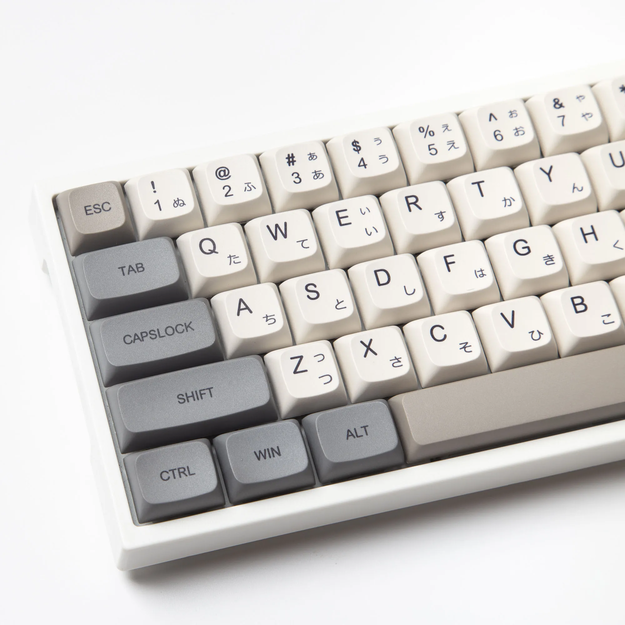 XDA 프로파일 120 키 PBT 키캡, MX 스위치 기계식 키보드 염료 승화 미니멀리스트 화이트 그레이 영어 일본어 키캡 ...