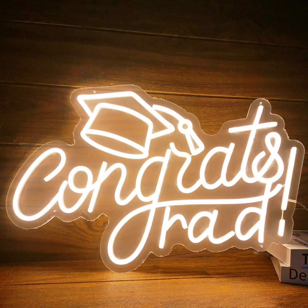 Congrats Grad Led Neon Sign Flexiable Silicone Neon With Transparent ...