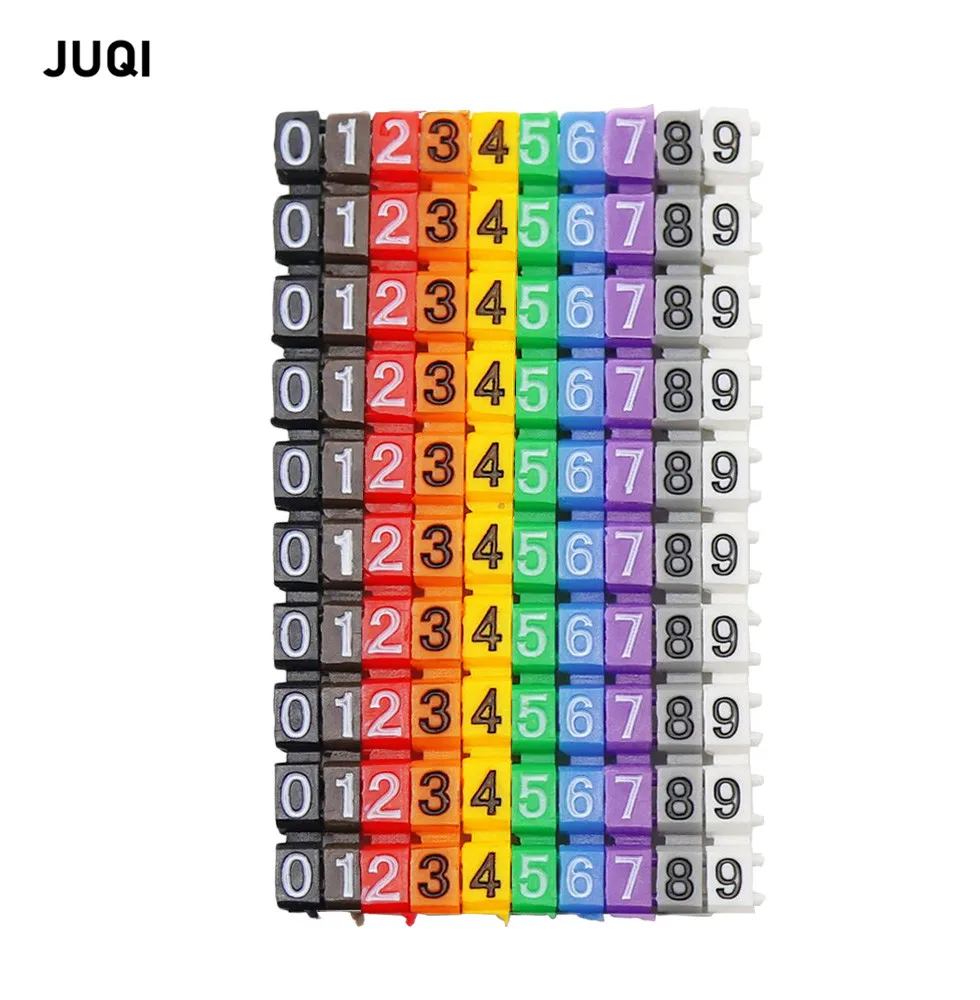 100PCS M-0 0.75 to 1.5mm snap on color Arabic numerals M Type category ...