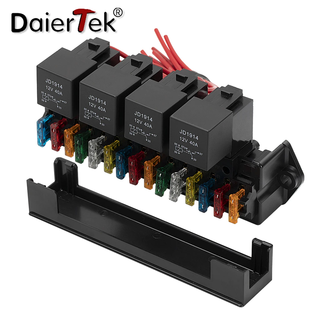 DaierTek 15 Slot Fuse Relay Box Multi-Circuit Assembly Control Fuse ...