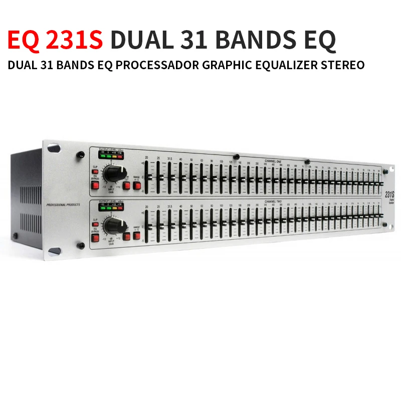 EQ 231S Dual 31 Bands EQ Processador Graphic Equalizer Stereo Equaliser ...