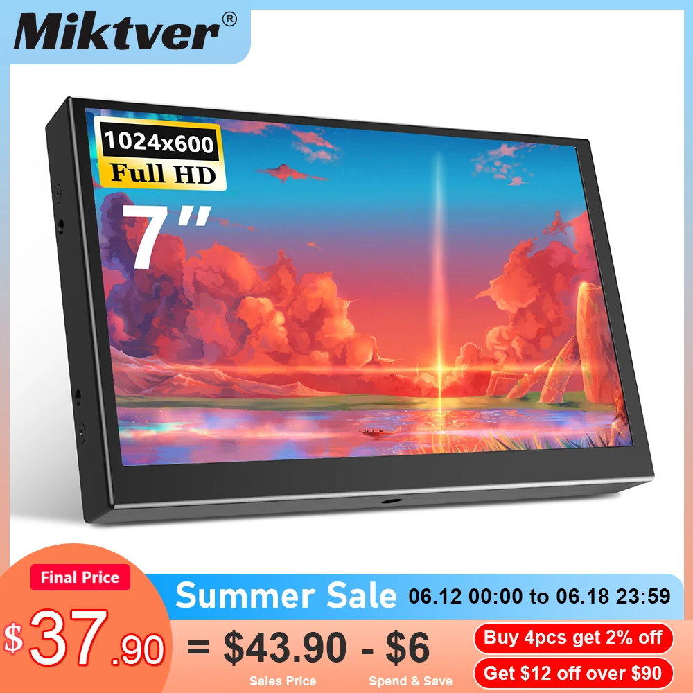 Miktver S701h Mini 7 Inch Industrial Screen Hd 1024x600 Hdmi Monitor ...