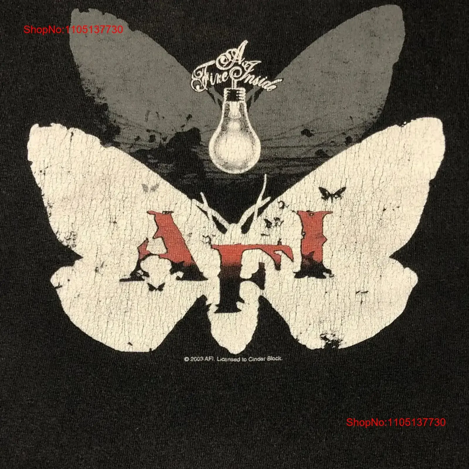 AFI Vintage 2003 A Fire Inside Emo Punk Rock Band Faded T Shirt BT1182 ...