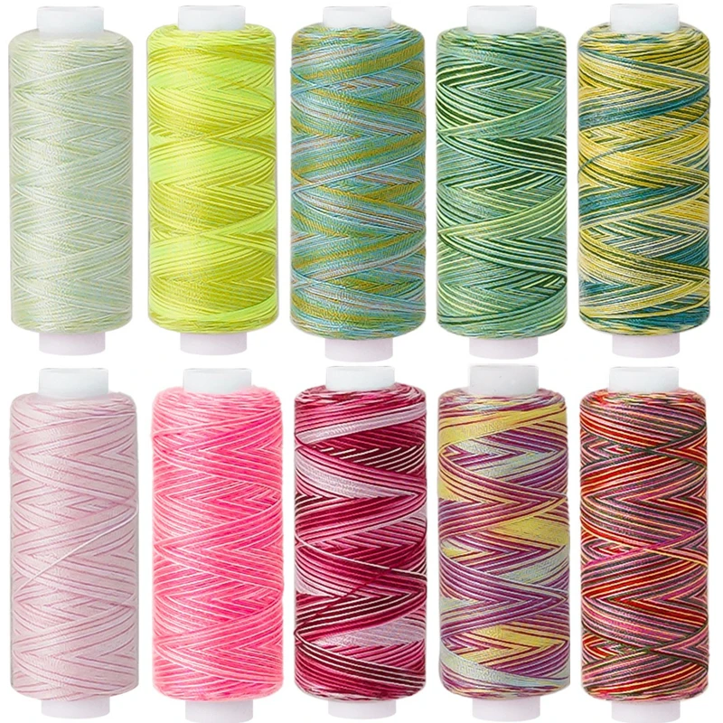 402-Sewing-Thread-300-Yards-Each-Spool-Colorful-Rainbow-Gradient-DIY ...