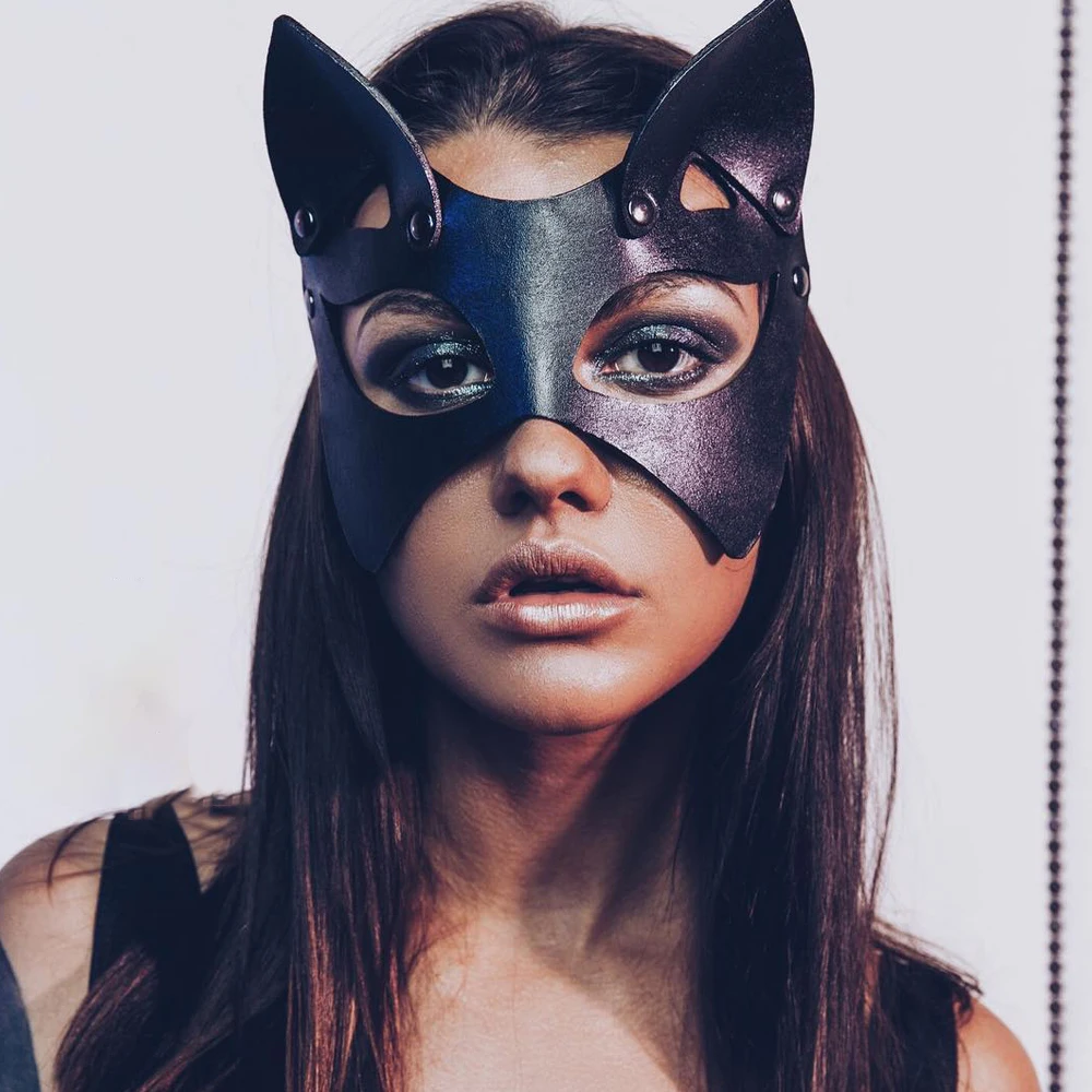 Gothic Sexy Leather Mask Cosplay Halloween Mask Bdsm Erotic Fetish