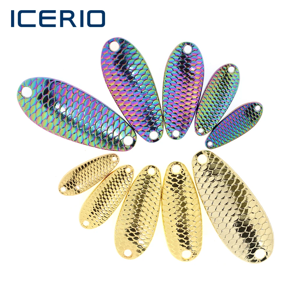 ICERIO 3PCS Nickel Finish Fish Scales Pattern Trolling Spoons Hard Bait ...