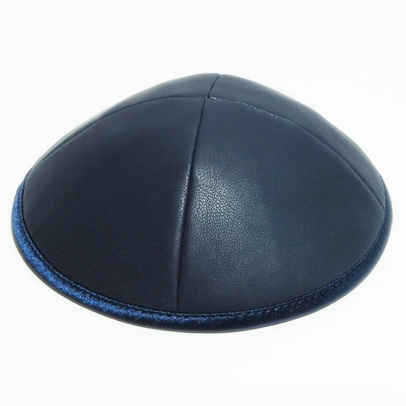 Navy leather kipa Wholesale Green Color Linen Kippa Judaica Cap Muslim ...