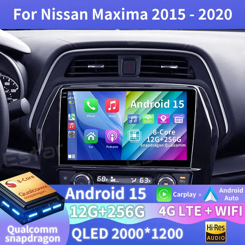 Android 15 Carplay Auto 2K pantalla Radio de coche reproductor ...