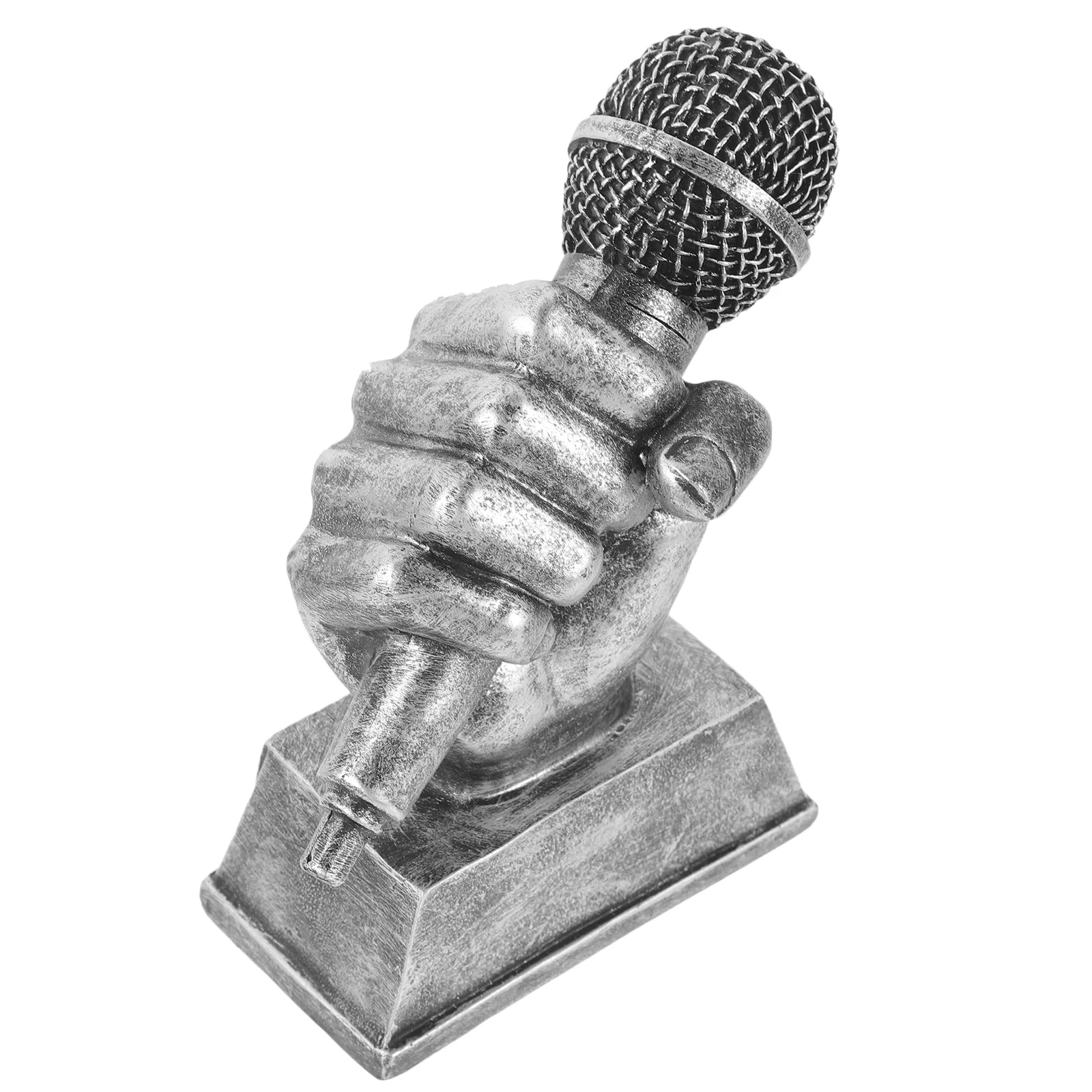 Microphone Trophies Silver Singer Trophy Appreciation Gift Dance Trophy ...