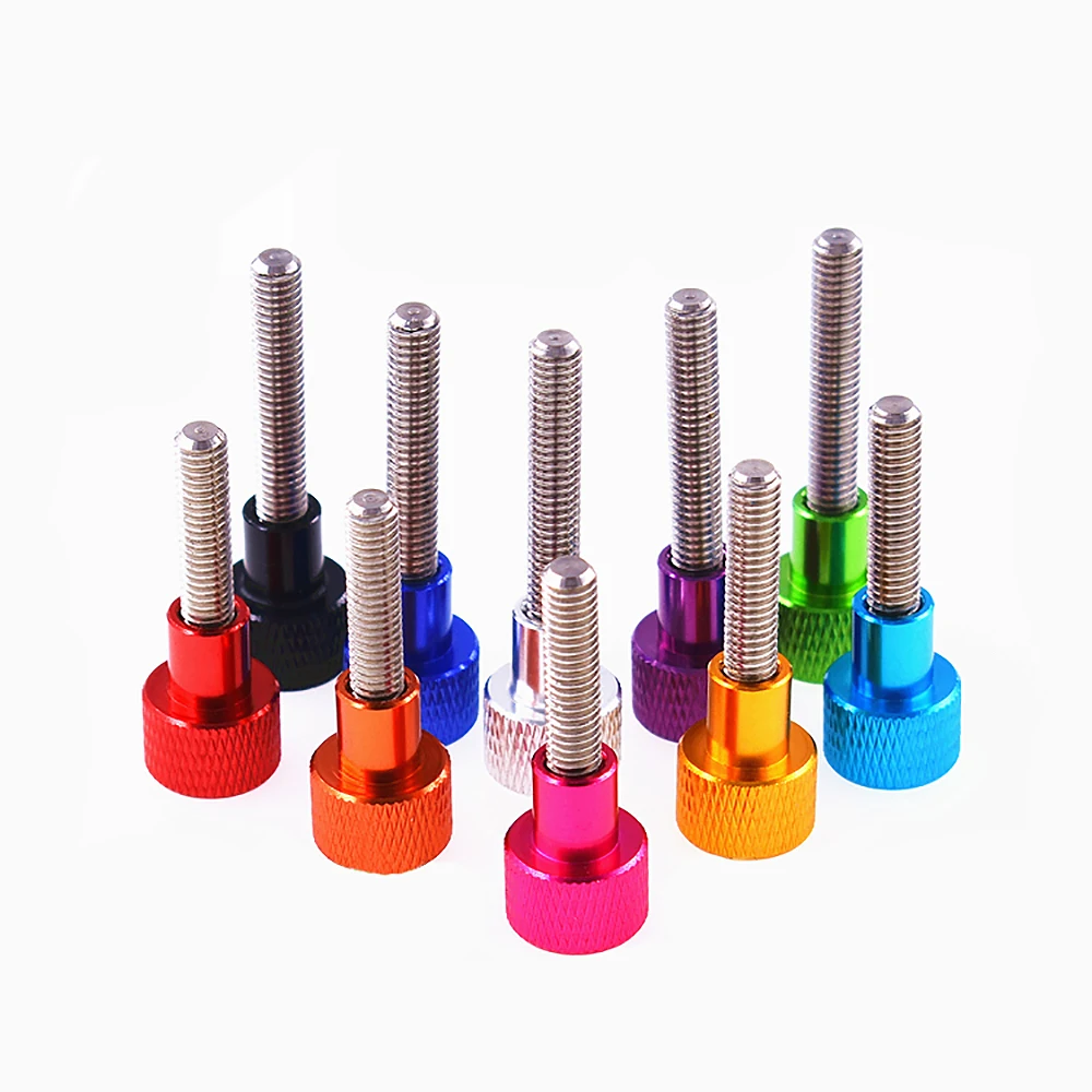 1Pcs-Colourful-Thumb-Screw-M4-Aluminum-Alloy-Stainless-Steel-Flat-Head ...