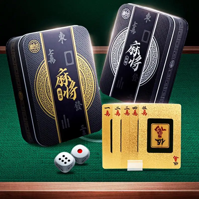 Card-Deck-Mahjong-Pattern-Deck-Of-Playing-Cards-Gold-Foil-Poker-Card ...