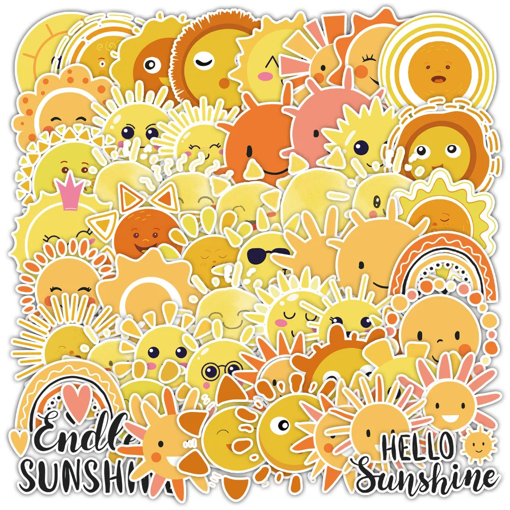 10-50Pcs-Cartoon-Cute-Sun-Sticker-Children-Bedroom-Porch-Home-Wall ...