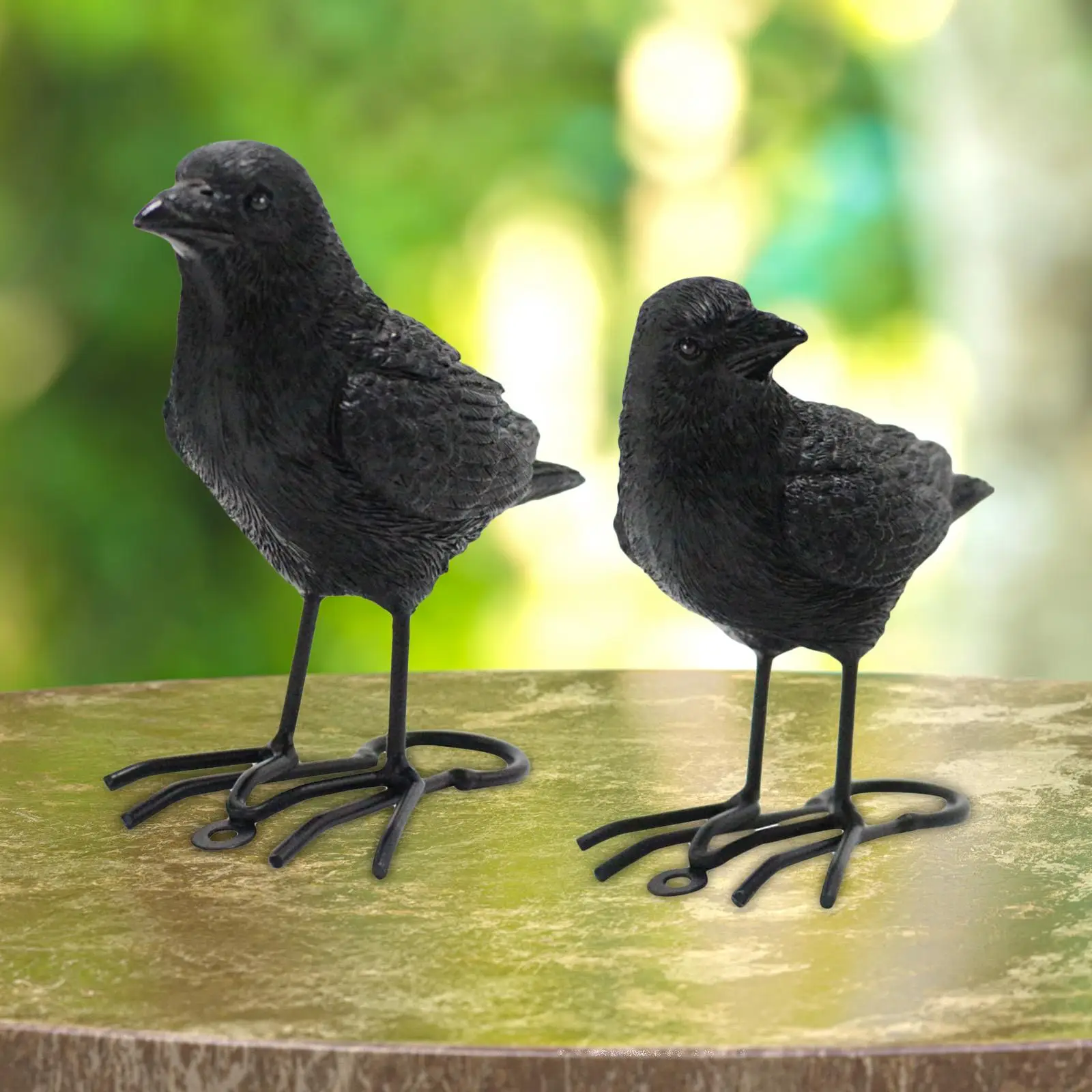 2x-Resin-Crow-Statues-Ornament-Simulation-Fake-Bird-Fake-Black-Crow ...