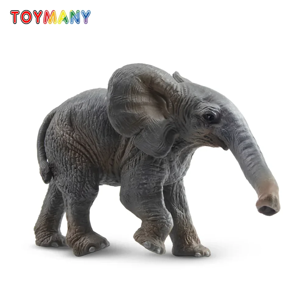 Toymany Simulation Elephant Calf Wildlife Animal Model Toy Mini Figures ...
