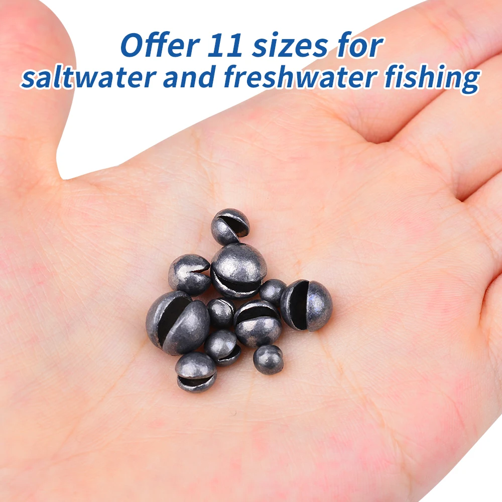 50pcs-box-Bite-lead-Fishing-gear-accessories-0-5g-5g-multi-size-open ...