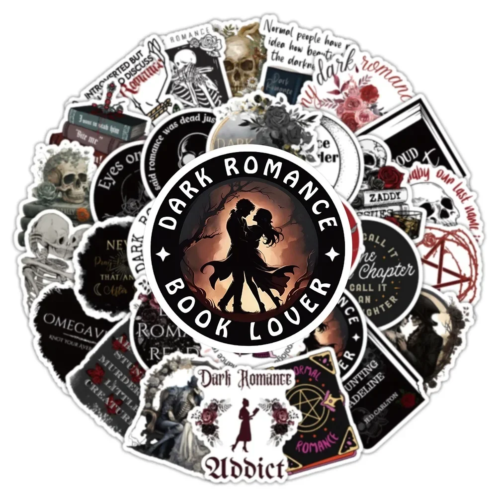 10/50Pcs Dark Romance Book Lover Stickers Graffiti Aesthetic Laptop ...