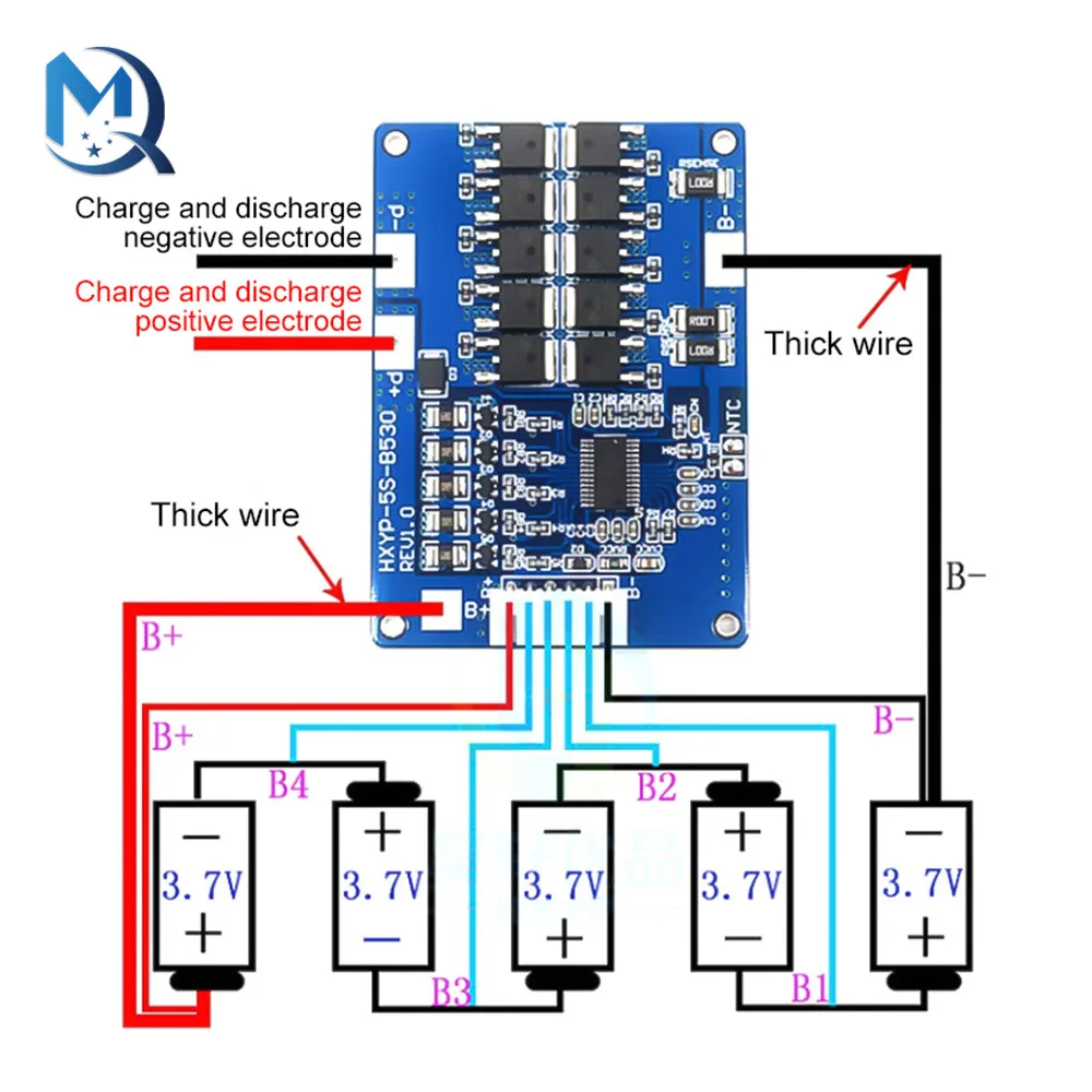 5S Li-ion Lithium Battery Protection Board 18V Power Module 21V Charge ...